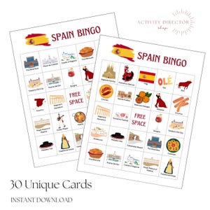 Spain Bingo - Etsy
