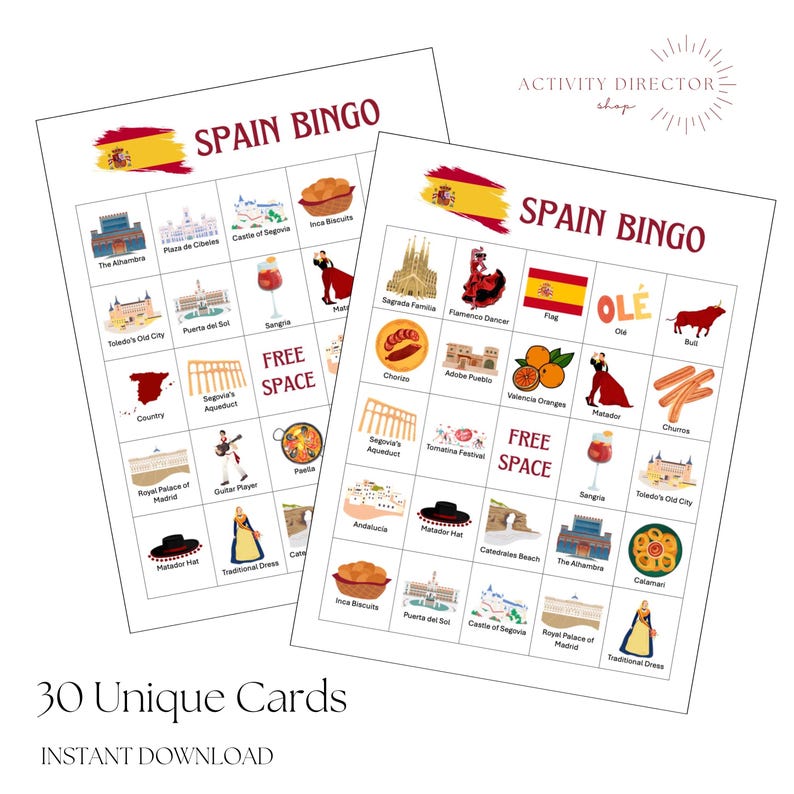 Spain Bingo - Etsy