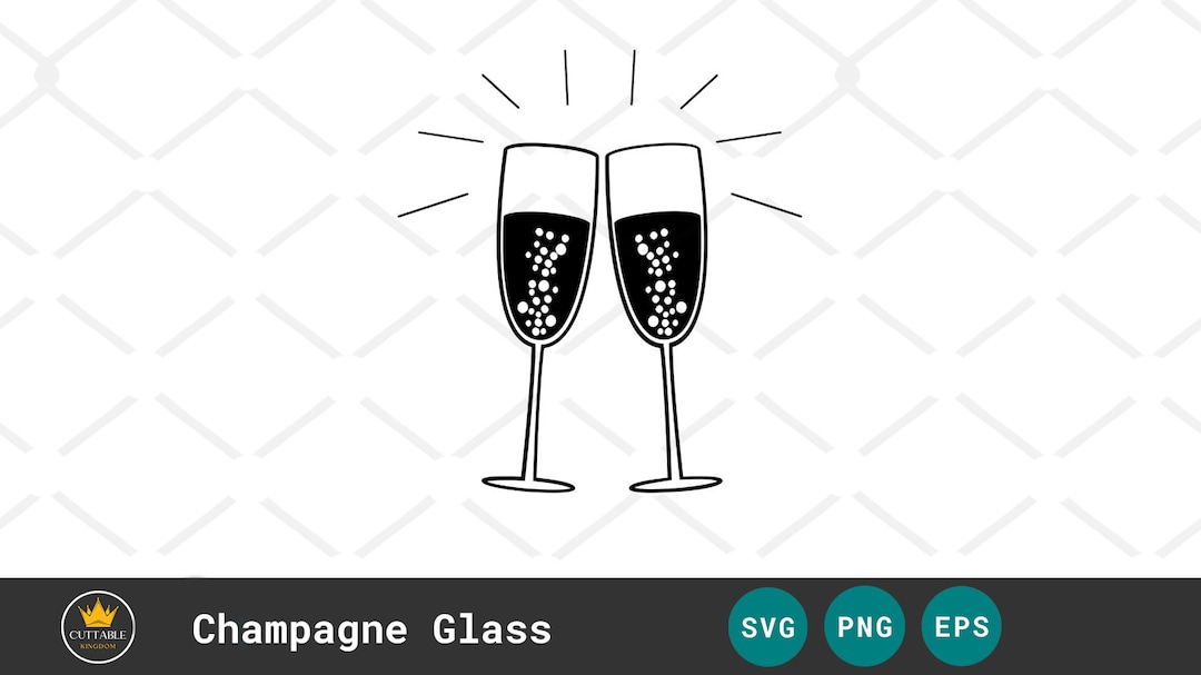 Champagne Glass SVG, PNG, Eps, Jpg Digital Download - Etsy