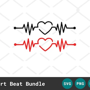 Heart Beat Bundle SVG, PNG, Eps, Jpg Digital Download - Etsy