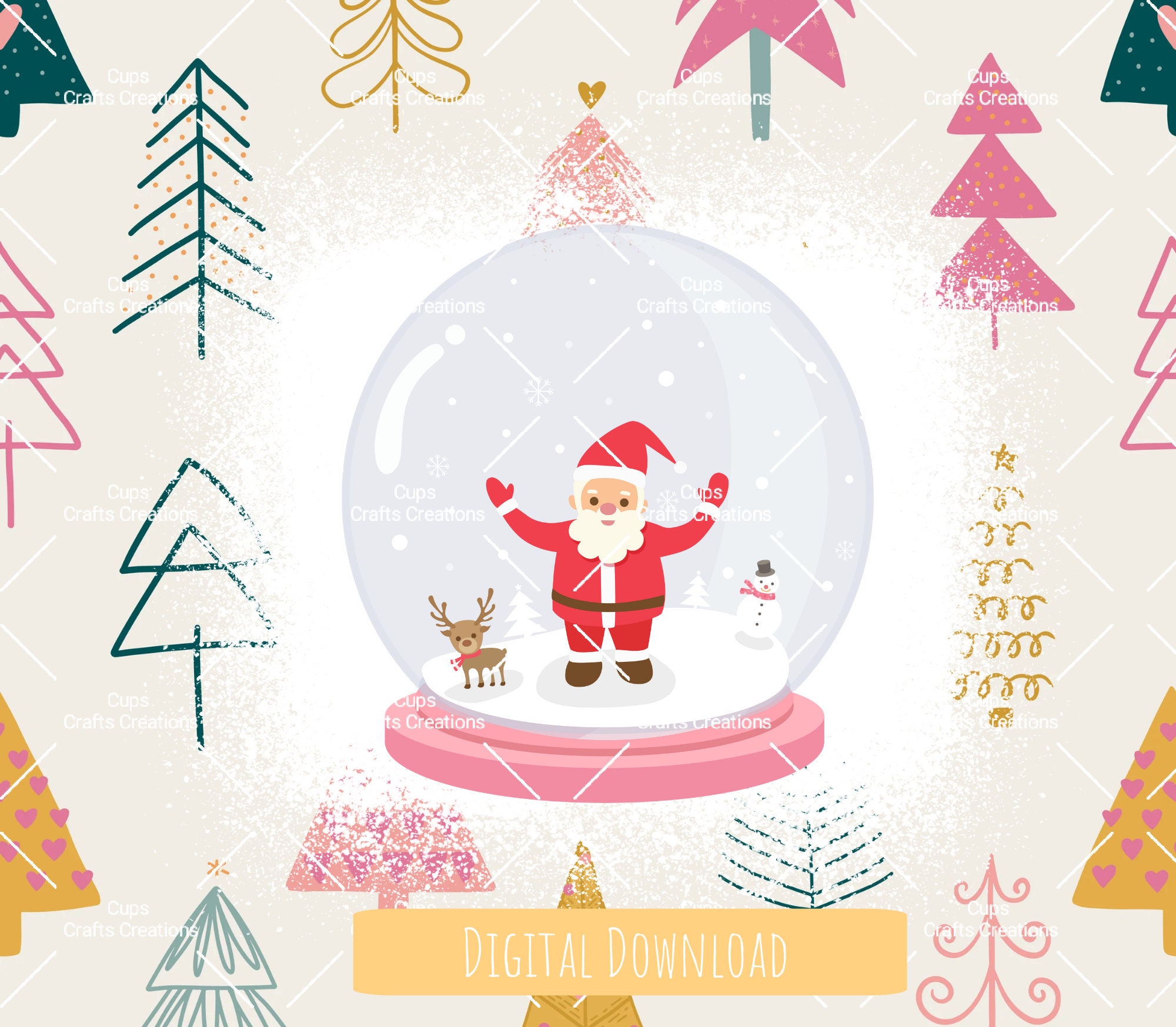 Snow Globe Santa Digital Download - Etsy