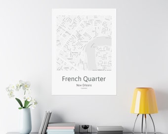 New Orleans French Quarter Map - Etsy