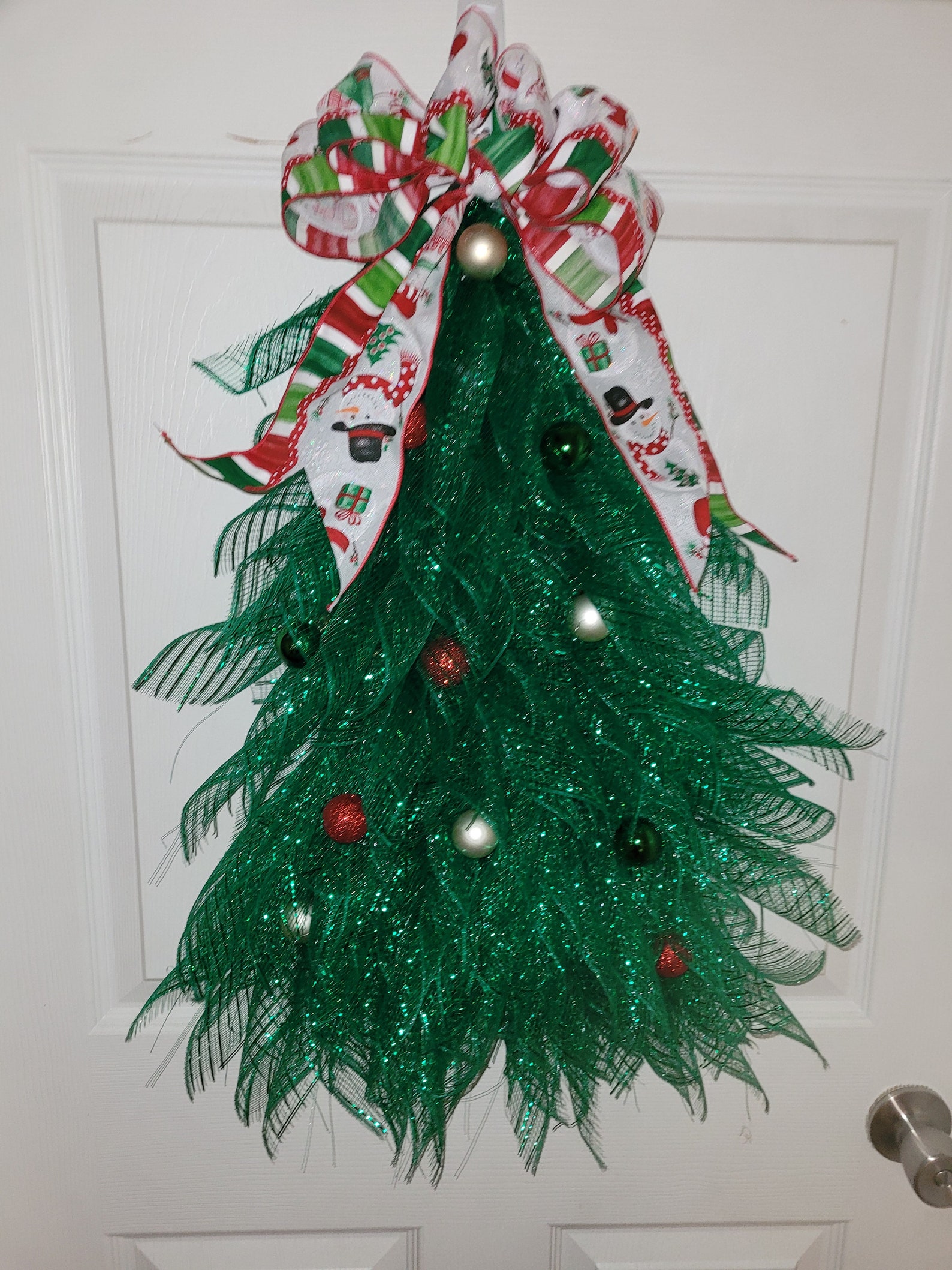 Deco Mesh Christmas Tree Wreath - Etsy