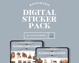 Book Lovers Digital Stickers Romance Lovers Stickers Pastel Bookish ...