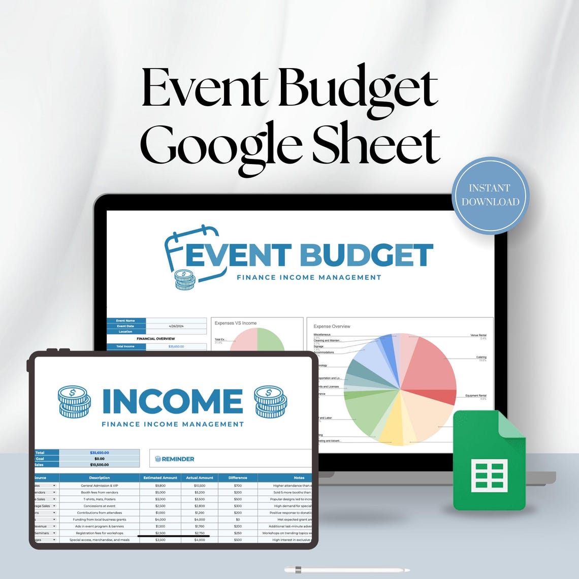 Event Budget Spreadsheet | Virtual Event Budget Spreadsheet | Google ...
