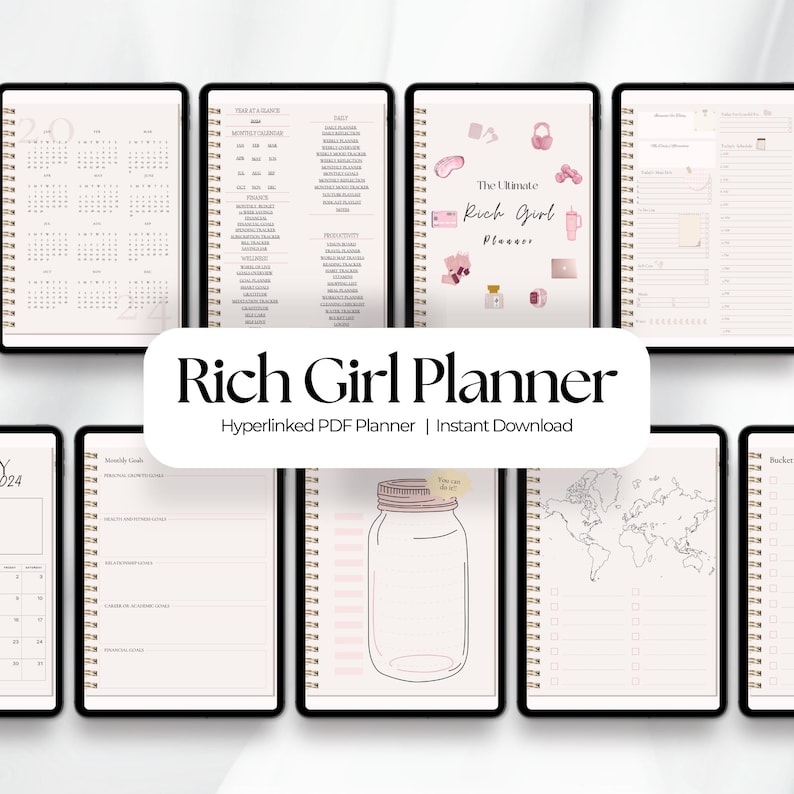 RICH GIRL Digital Planner Ultimate DATED Planner Monthly, Weekly, Daily ...