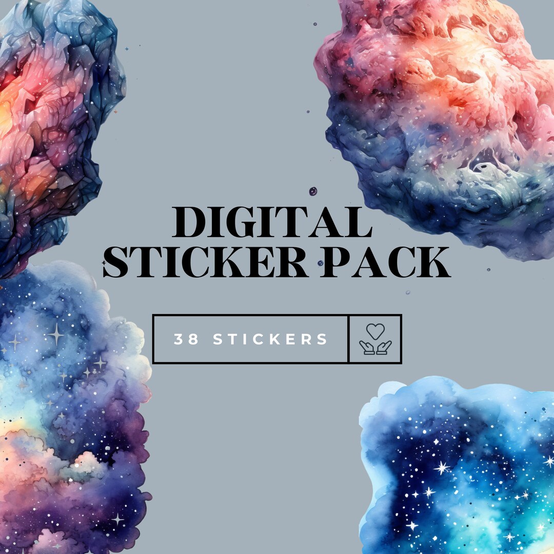 Aesthetic Digital Stickers Planner Images and Graphics SPACE Stickers ...