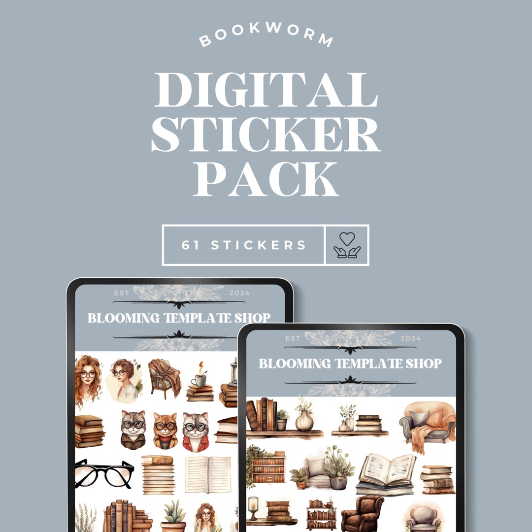 Book Lovers Digital Stickers | Romance Lovers Stickers | Pastel Bookish ...