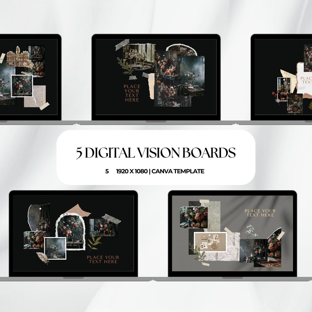 2025 Digital Vision Board Canva Template 1920 X 1080 Desktop Wallpaper ...