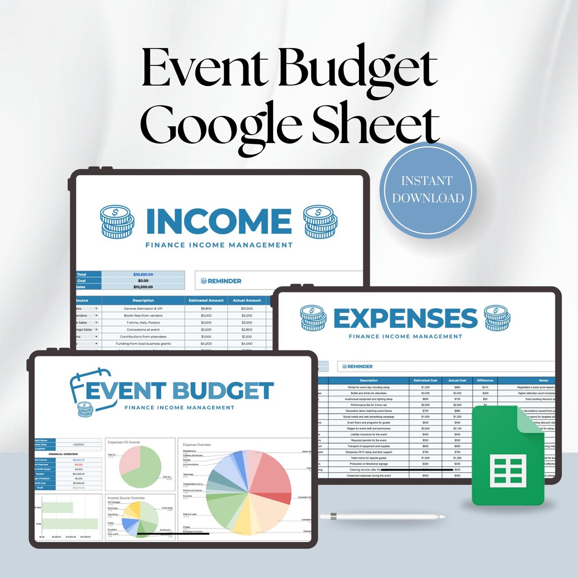 Event Budget Spreadsheet | Virtual Event Budget Spreadsheet | Google ...