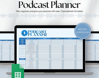 Podcast Planner Template Google Sheets, Digital Content Planner Content ...