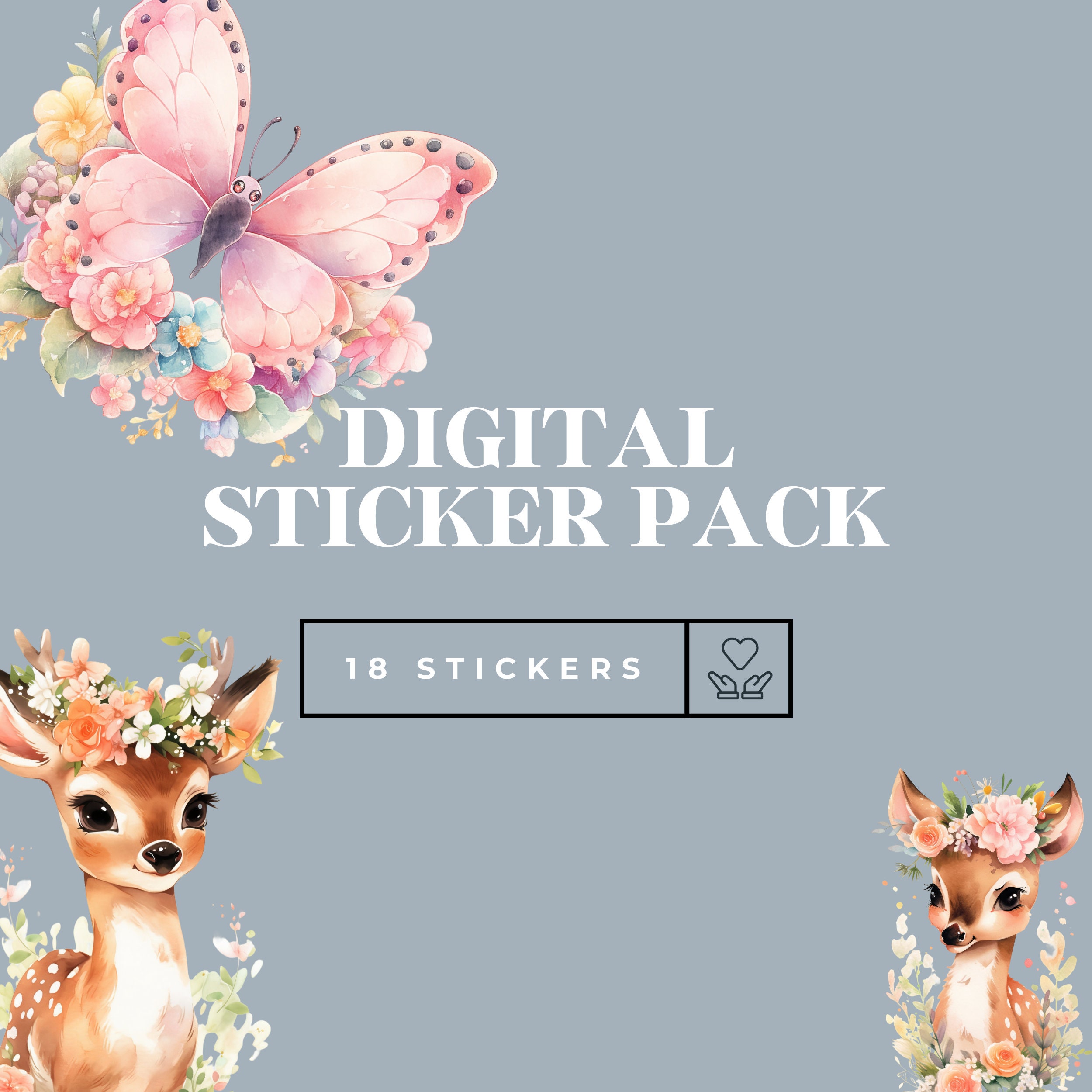 Aesthetic Digital Stickers Planner Images and Graphics Floral Stickers ...