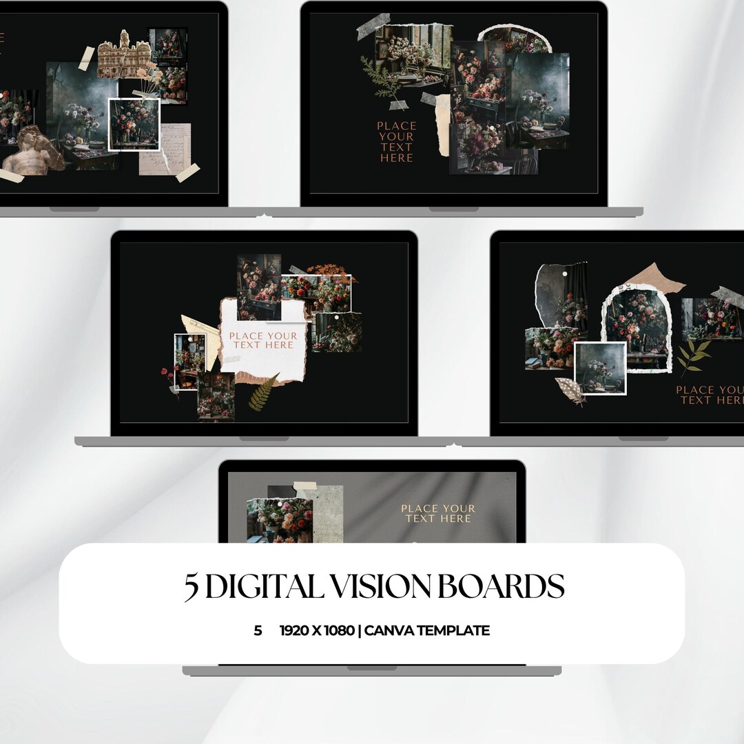 2025 Digital Vision Board Canva Template 1920 X 1080 Desktop Wallpaper ...