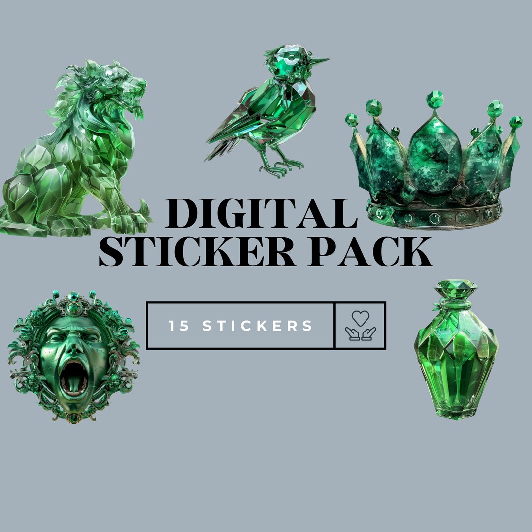 Aesthetic Digital Stickers Planner Images and Graphics GREEN L Stickers ...