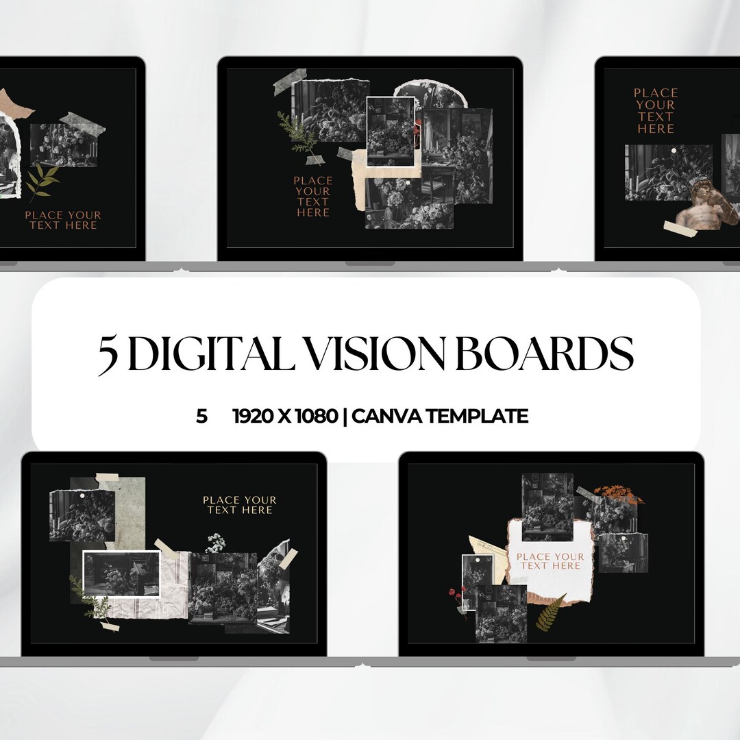 2025 Digital Vision Board Canva Template 1920 X 1080 Desktop Wallpaper ...