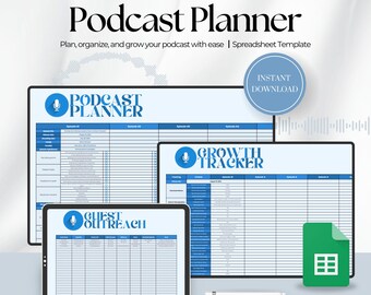 Podcast Planner Template Google Sheets, Digital Content Planner Content ...