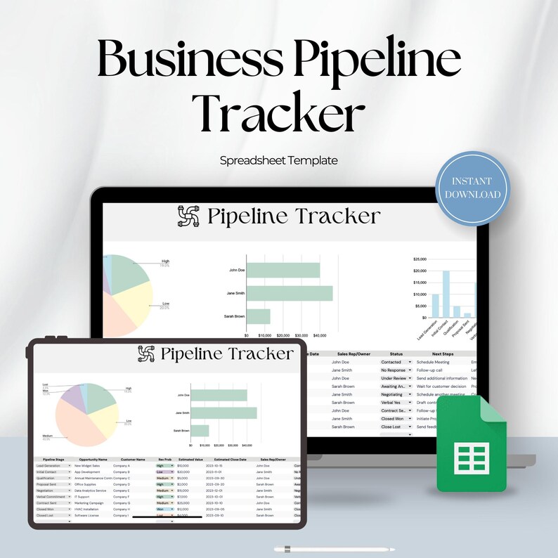 Buyer & Seller Real Estate Pipeline Google Sheets Template Business ...
