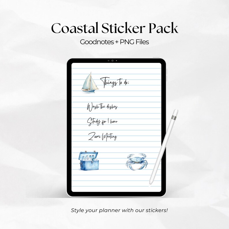 Planner Sticker | Summer Goodnotes Stickers | Digital Art | Coastal ...