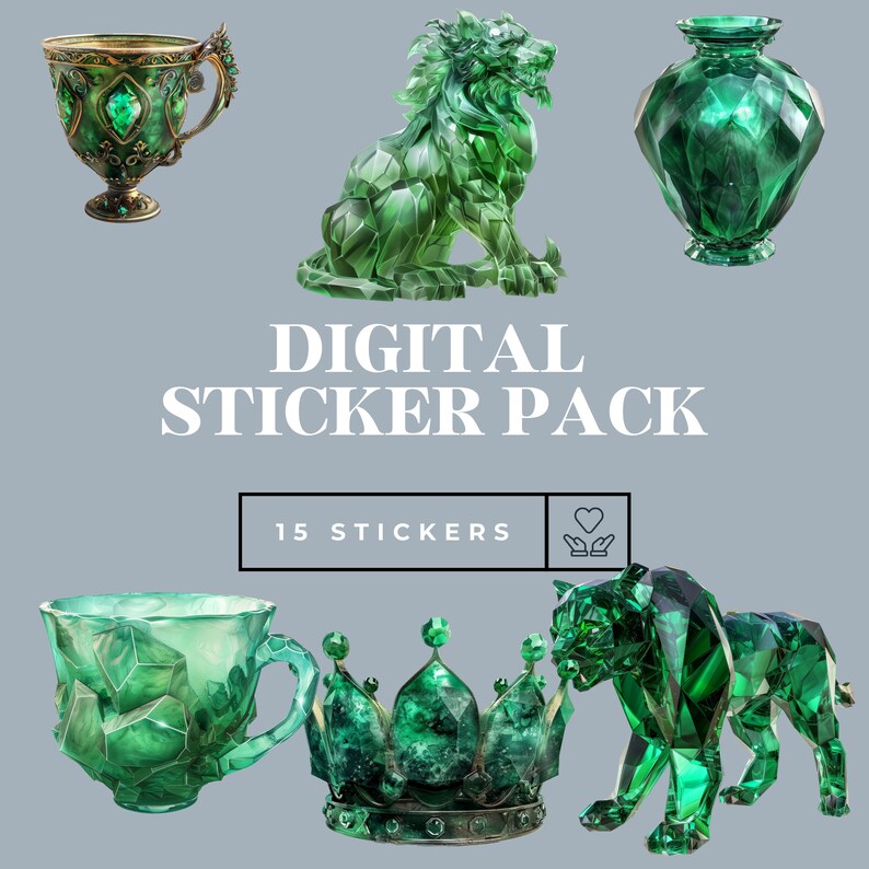 Aesthetic Digital Stickers Planner Images and Graphics GREEN L Stickers ...