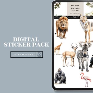 Aesthetic Digital Stickers Planner Images and Graphics Animal Stickers ...