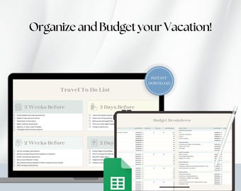 Travel Planner Google Sheets Template | Travel Budget Spreadsheet | Travel Itinerary Vacation ...