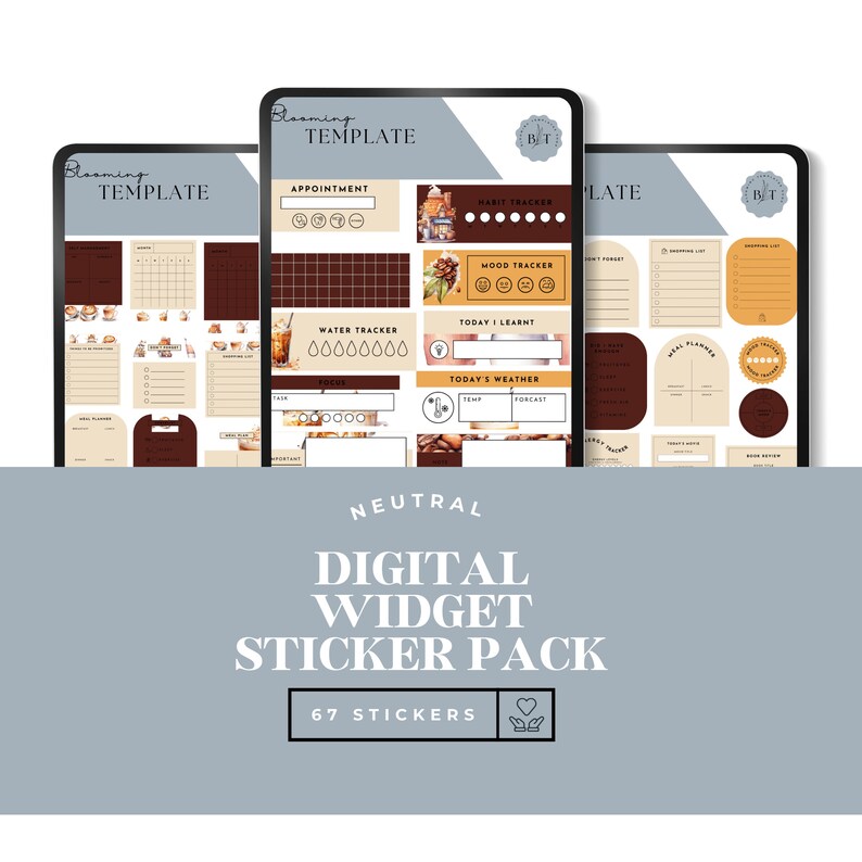 Goodnotes Stickers | Neutral Planner Stickers and Widgets | Digital ...