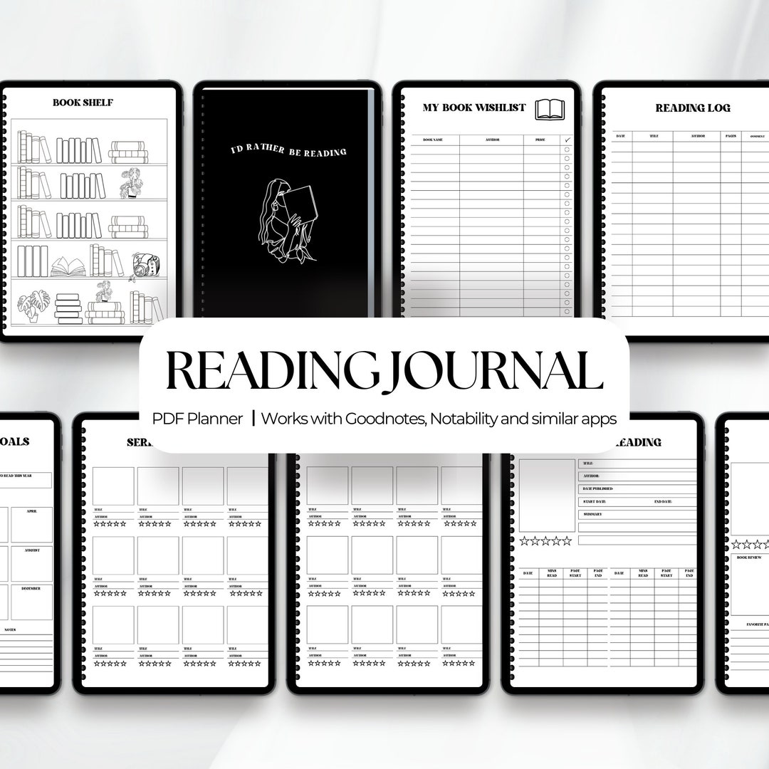 Digital Reading Journal, Reading Log, Book Tracker, Reading List ...