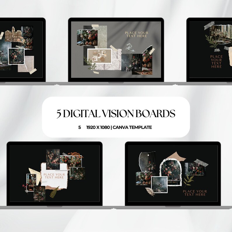 2025 Digital Vision Board Canva Template 1920 X 1080 Desktop Wallpaper ...