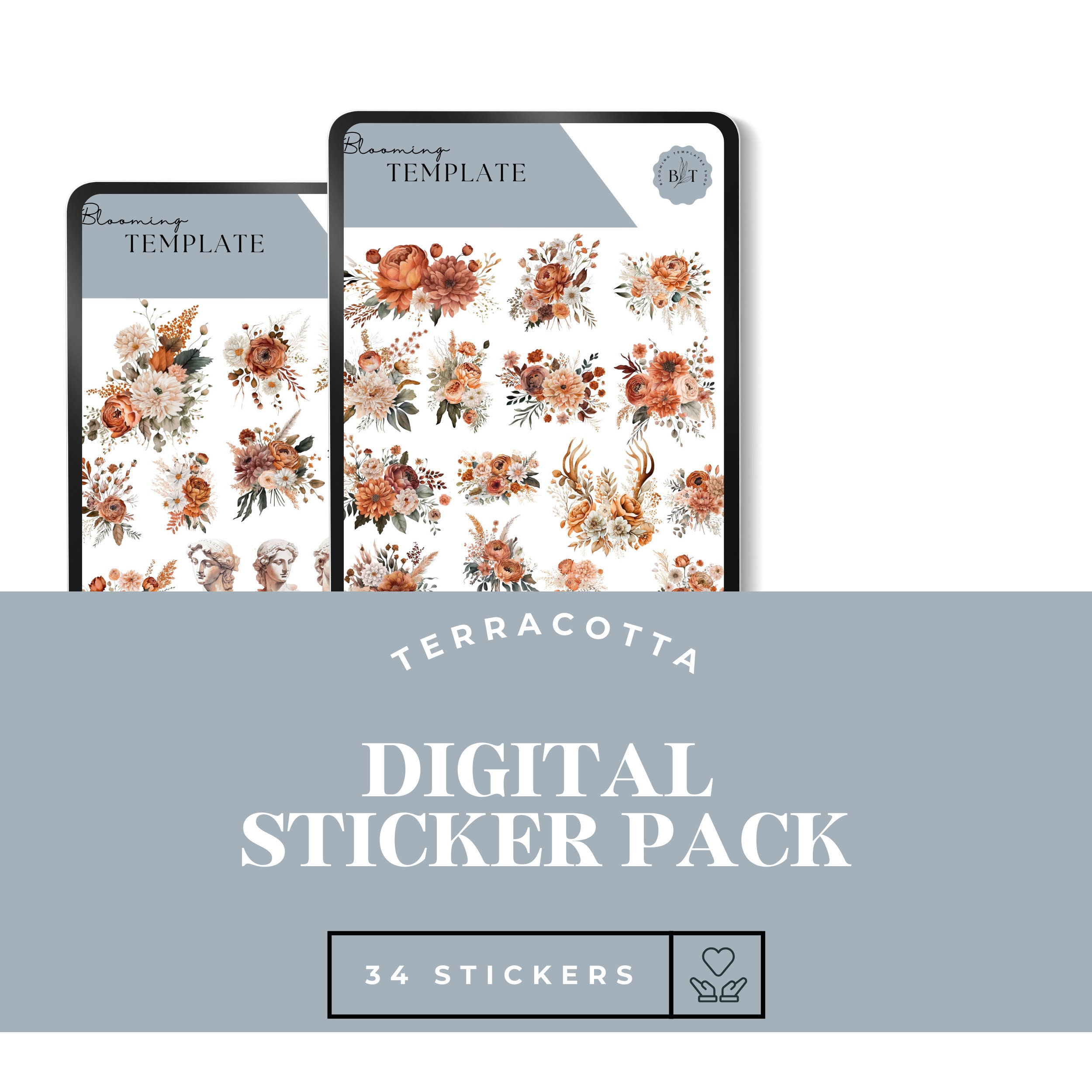 Aesthetic FLORAL Digital Stickers | Digital Journal Stickers ...