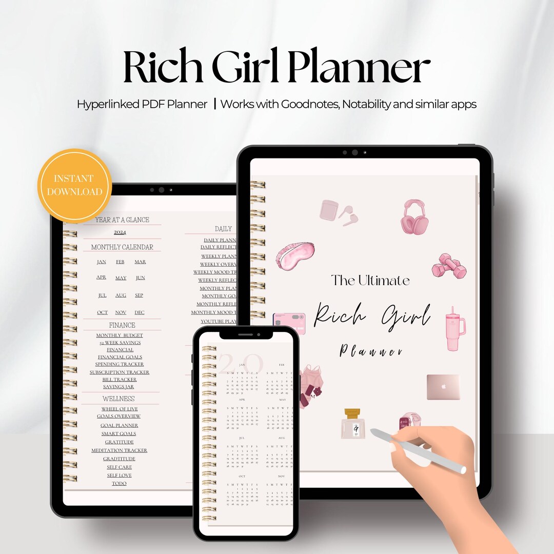 RICH GIRL Digital Planner | Ultimate DATED Planner | Monthly, Weekly ...