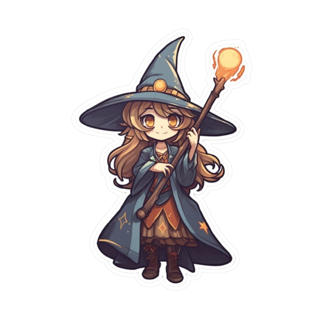 Cute Witch/wizard Vinyl Decal Sticker - Etsy