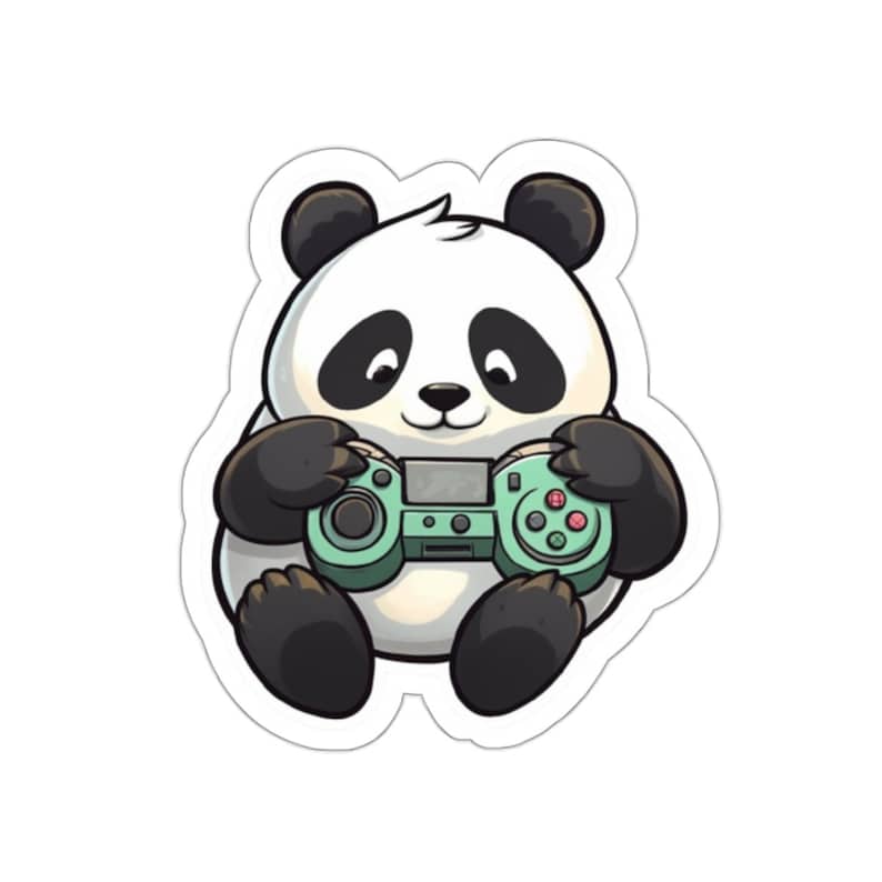 Panda Bear Playing Video Games Stickers - Etsy