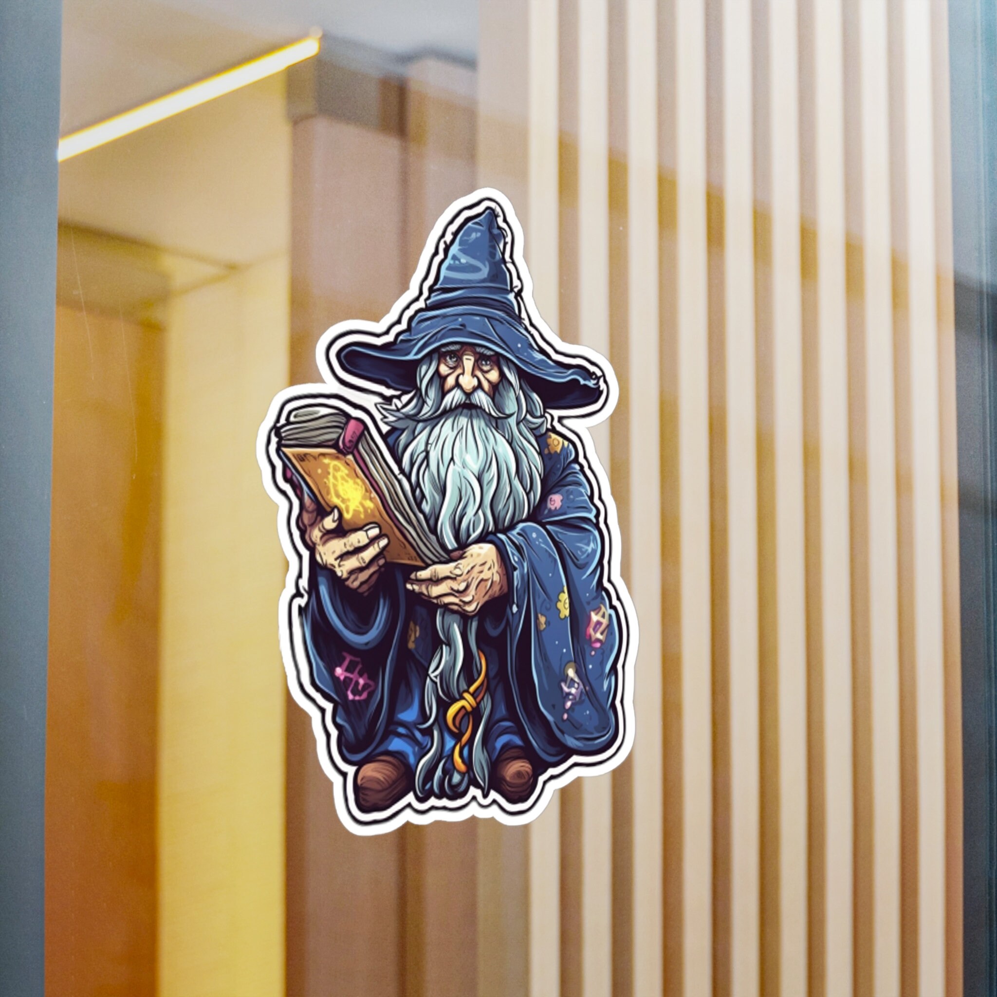 Wizard With Book Vinyl Decal Sticker - Etsy