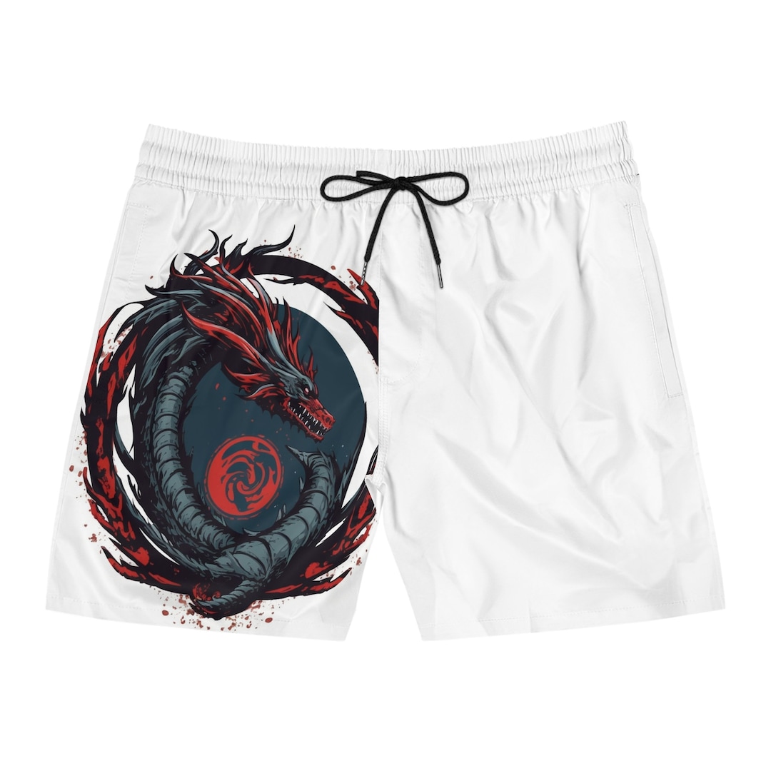 Men's Mid-length Dragon Swim Shorts (AOP) - Etsy