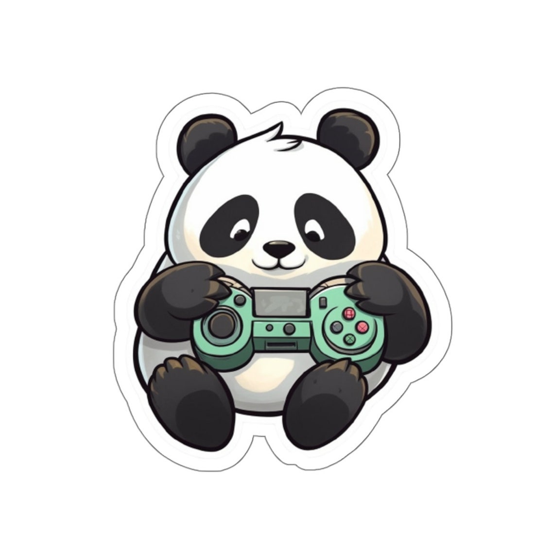 Panda Bear Playing Video Games Stickers - Etsy