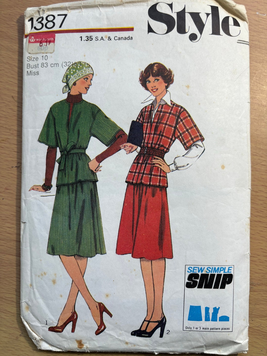 1975 Style 1387 Sewing Pattern - Etsy