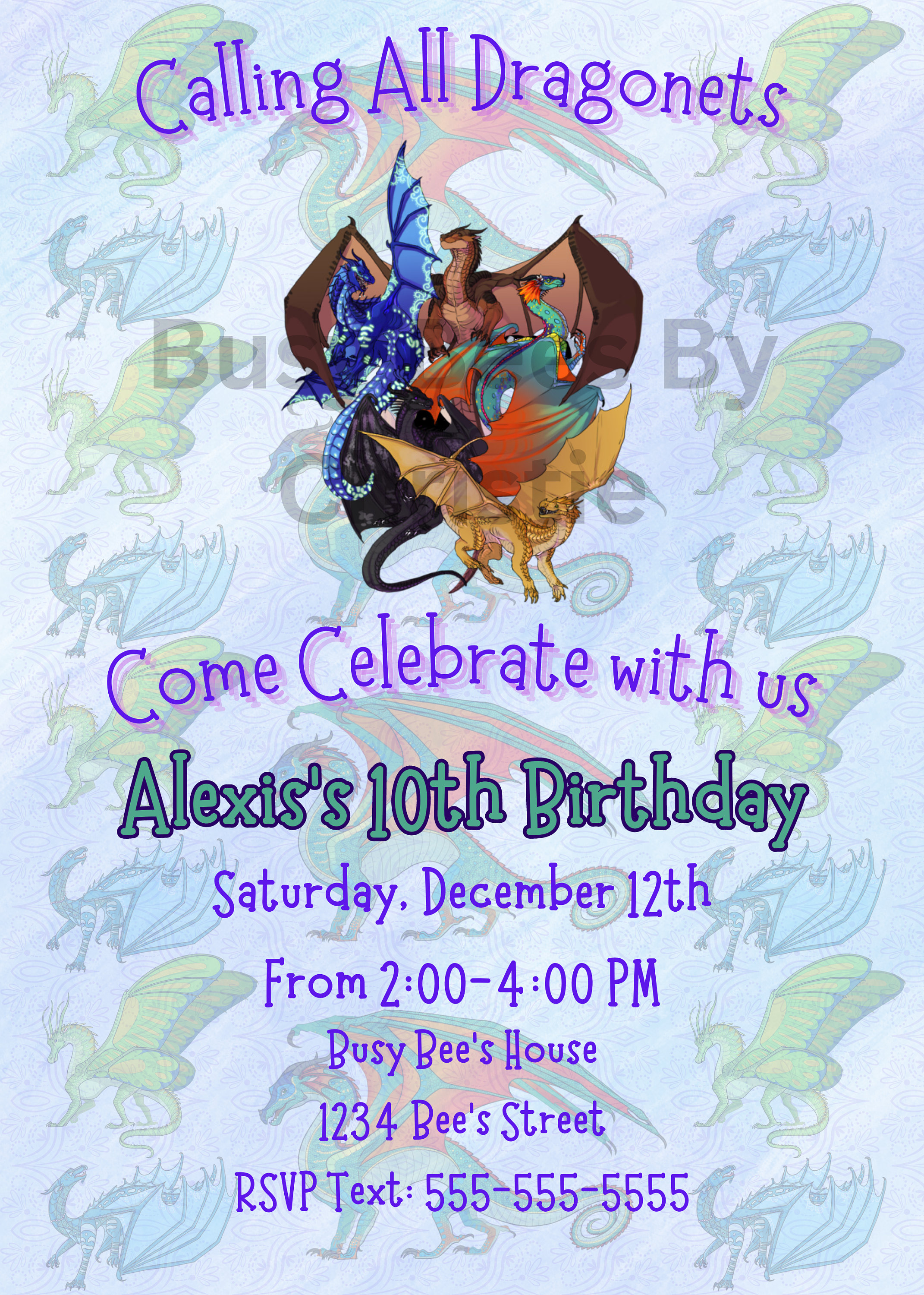 Wings of Fire Birthday Invitation Canva Template - Perfect for Fans of ...