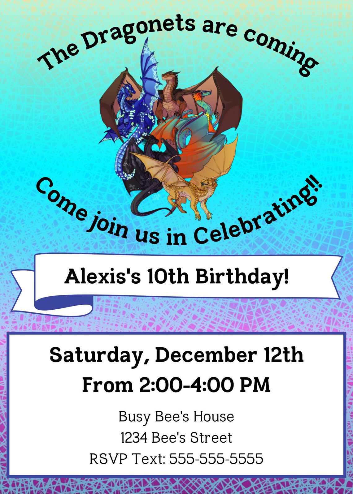 Wings of Fire Birthday Invitation Canva Template - Perfect for Fans of ...