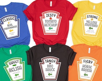 Group Condiments Shirts Matching Condiment Halloween Costume Party ...