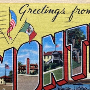 Large Letter Postcard Original MONTEREY, California--curt Teich Linen ...