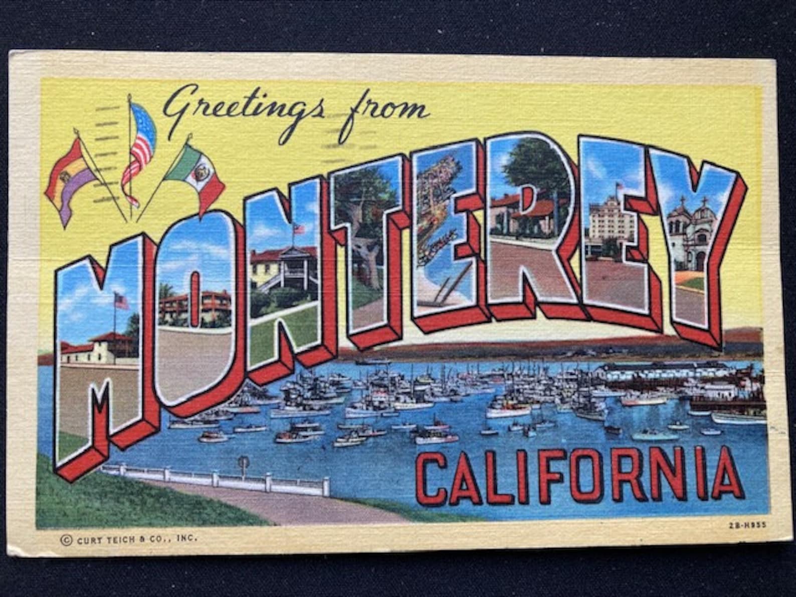 Large Letter Postcard Original MONTEREY, California--curt Teich Linen ...