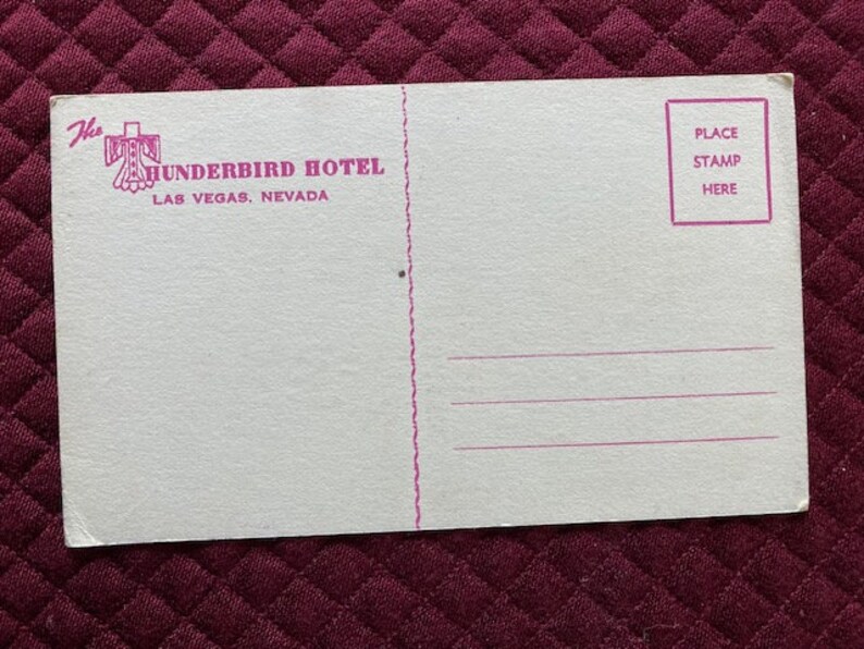 Thunderbird Hotel Postcard Menu, Sunday Breakfast: 1.25 Las Vegas ...