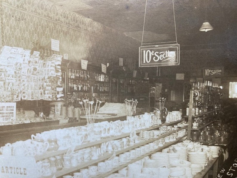 Interior General Store RPPC Postcard Panora Iowa, Cigars, Signage ...