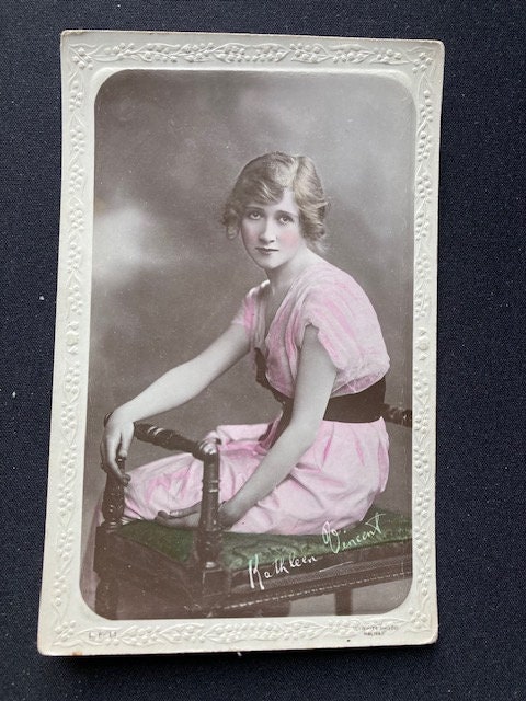 3 Tinted Pretty Lady Postcards, Lilywhite Embroidery, Made in England ...