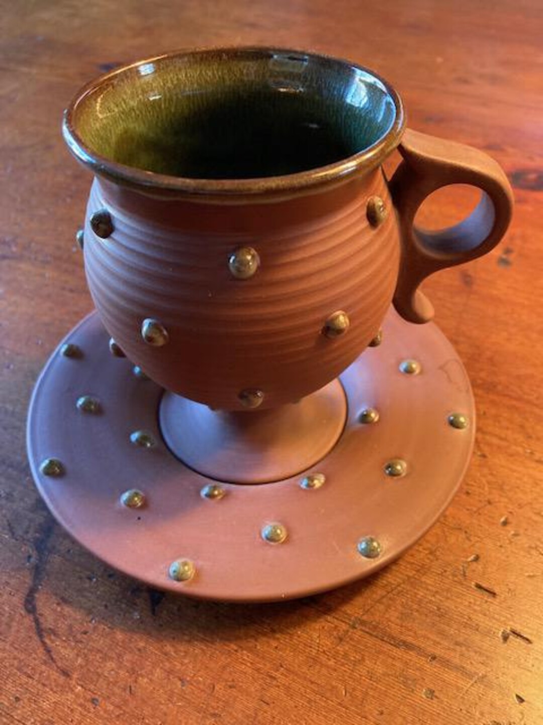 Art Pottery Eric Van Eimeren Cup and Saucer, "futuristic," "surreal ...