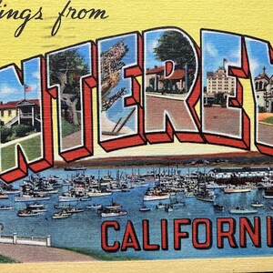 Large Letter Postcard Original MONTEREY, California--curt Teich Linen ...