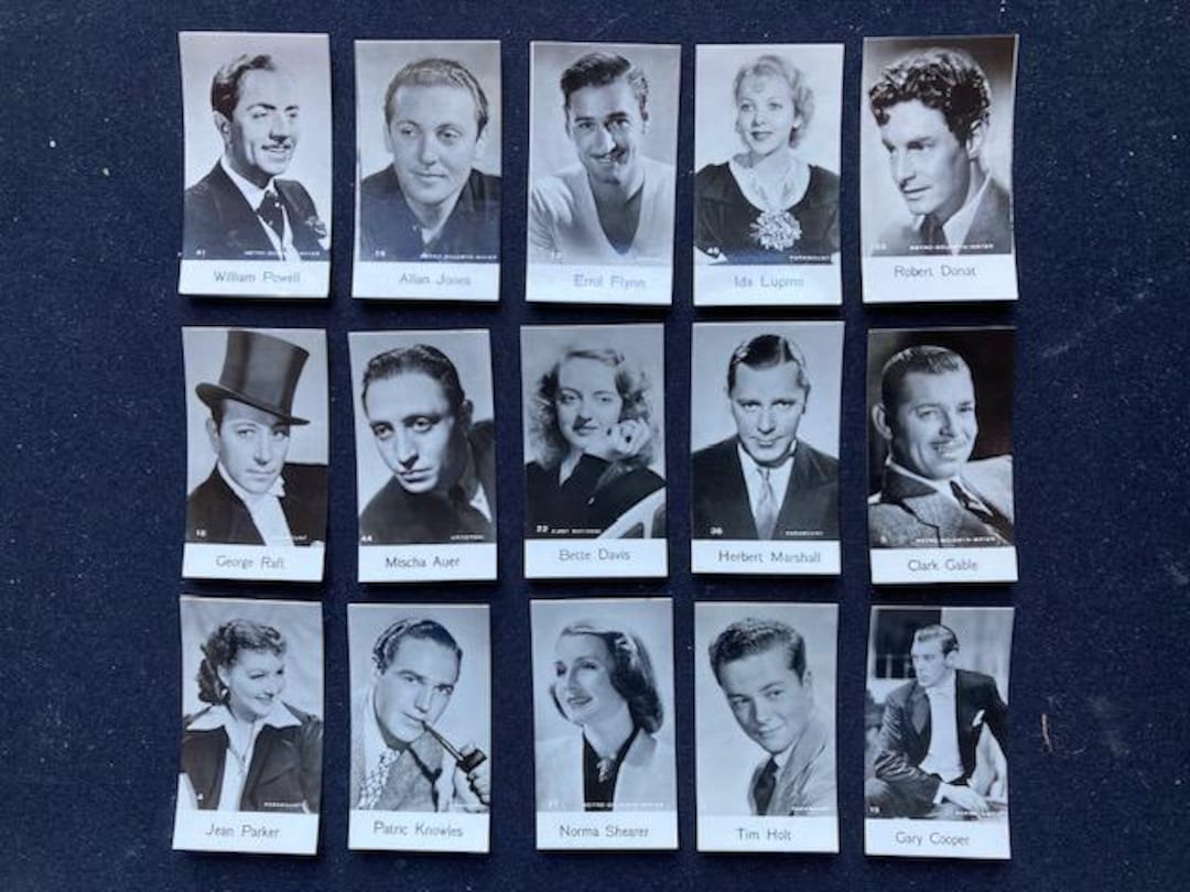 48 Film Star Photos; Loy, Gable, Crawford, Flynn, Many Hollywood Movie ...