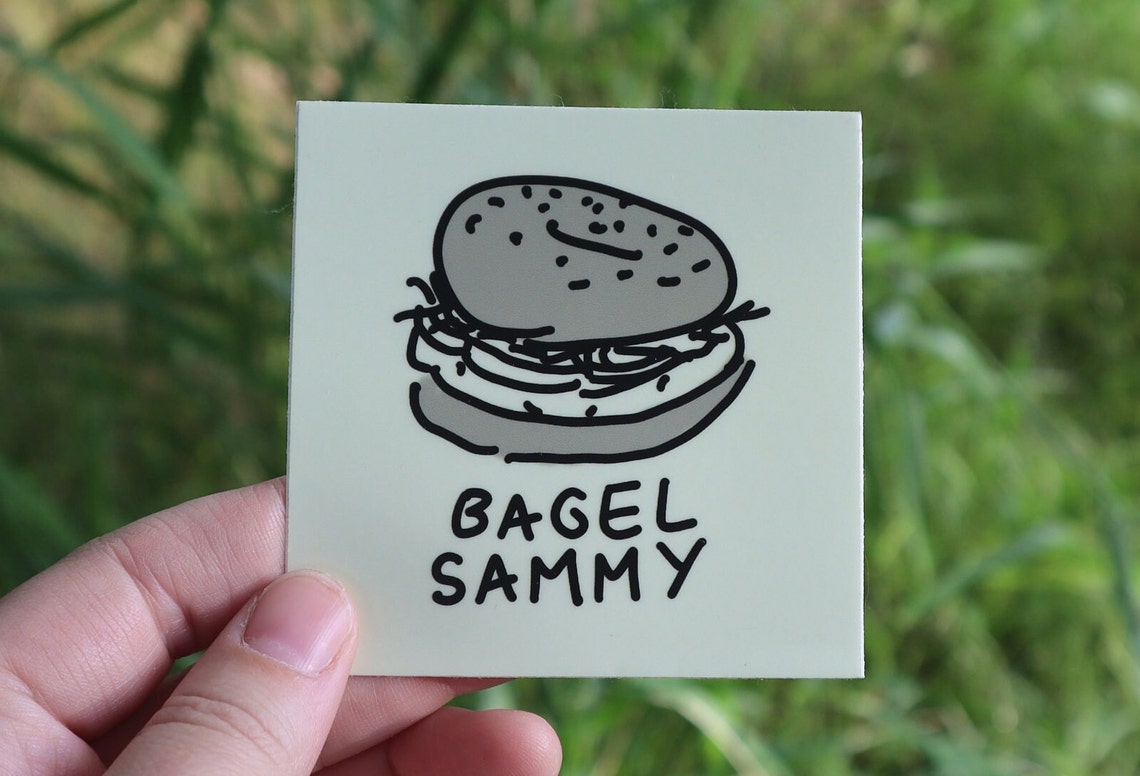 BAGEL SAMMY Sticker of a Sandwich - Etsy