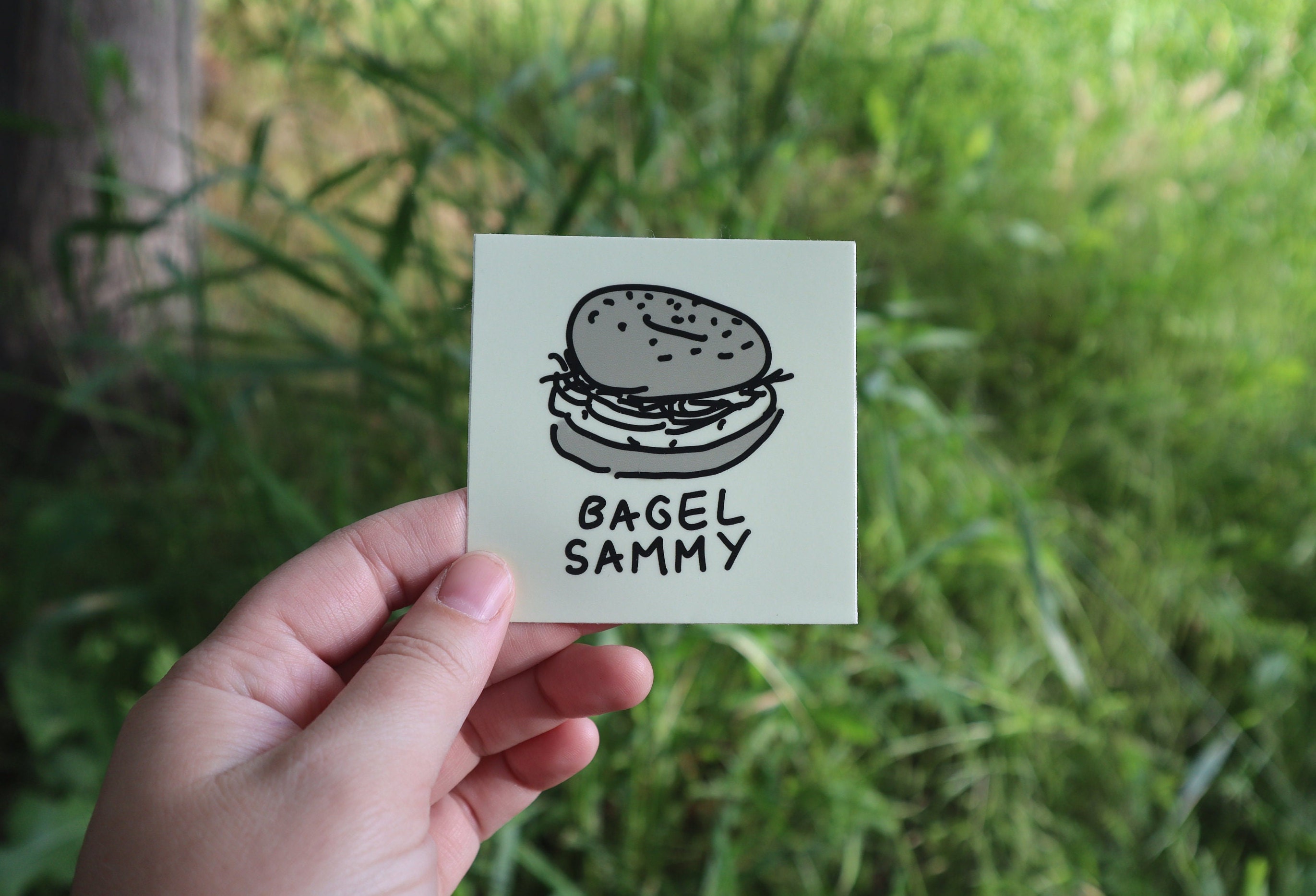 BAGEL SAMMY Sticker of a Sandwich - Etsy