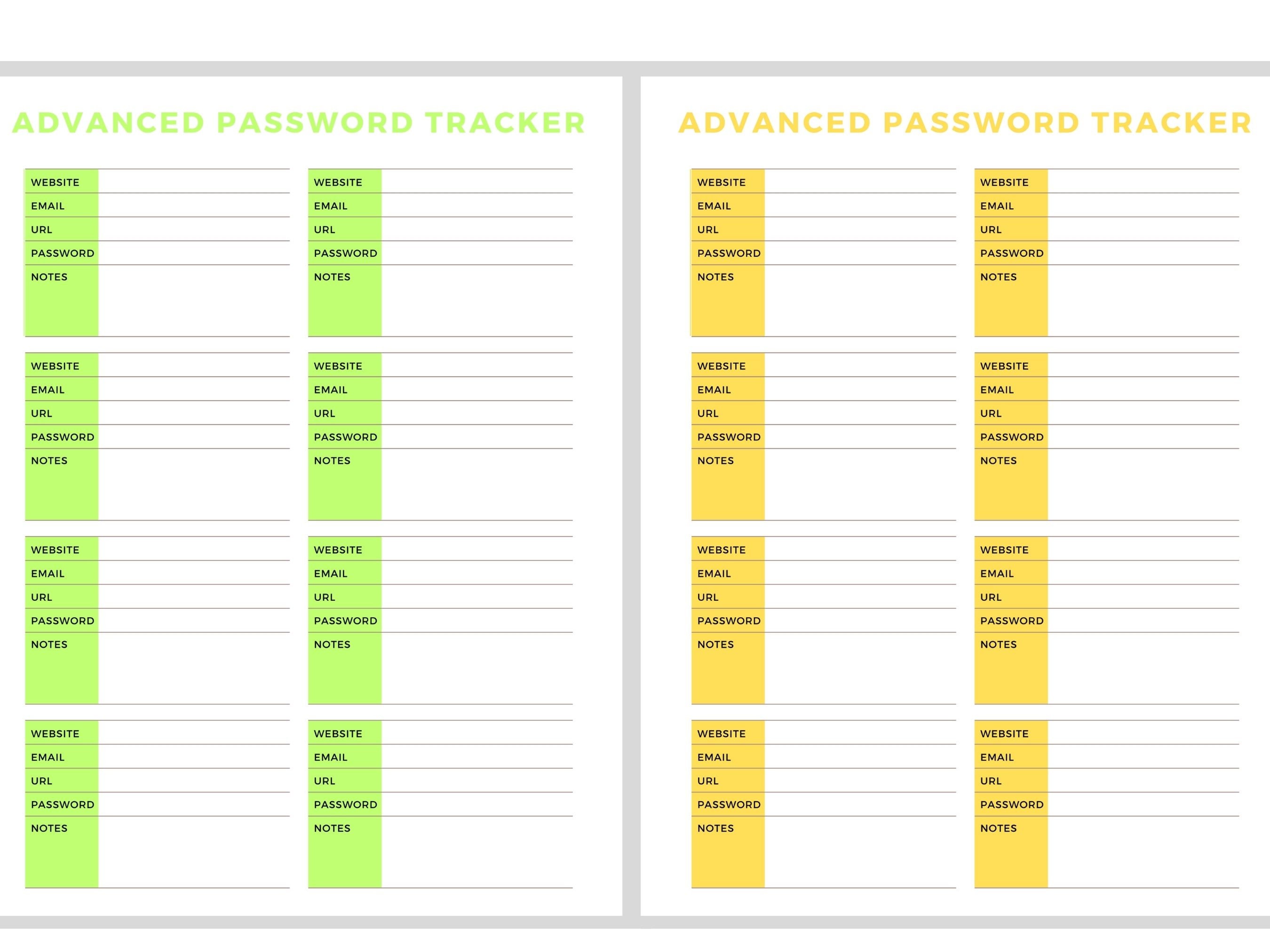 Password Tracker Printable, Password Log, Password Book, Planner ...